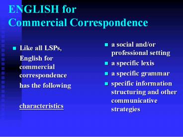 PPT – ENGLISH for PowerPoint presentation | free to view - id: 7aaa48-M2E3O