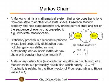 Markov Chain presentation | free to view
