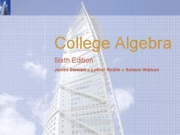 PPT – College Algebra PowerPoint presentation | free to download - id ...