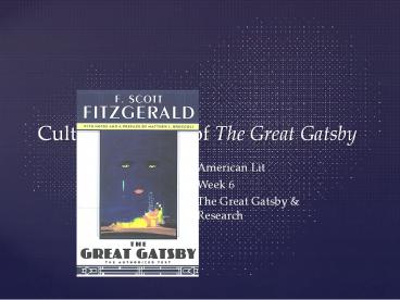 Cultural Context of The Great Gatsby presentation | free to view