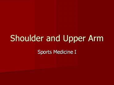 Shoulder and Upper Arm presentation | free to download