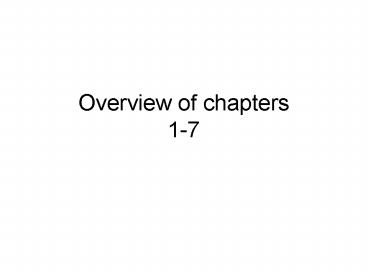 PPT – Overview of chapters 1-7 PowerPoint presentation | free to ...
