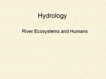 Hydrology presentation | free to download