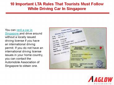 PPT – 10 Important LTA rules that tourists must follow while driving ...