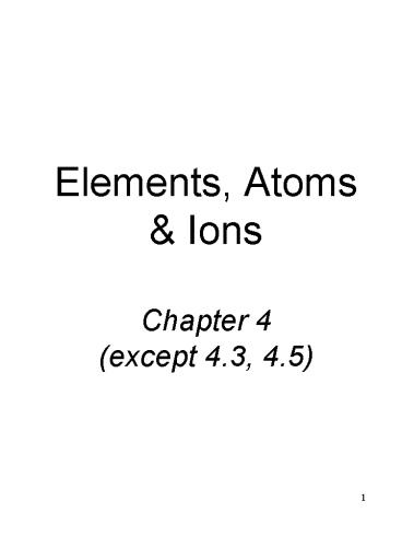PPT – Elements, Atoms PowerPoint presentation | free to download - id ...
