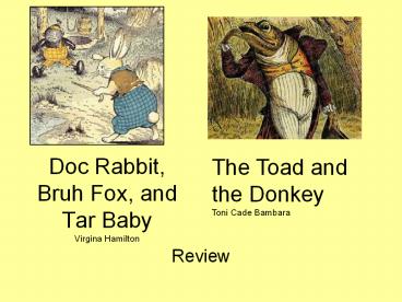 PPT – Doc Rabbit, Bruh Fox, and Tar Baby Virgina Hamilton PowerPoint ...