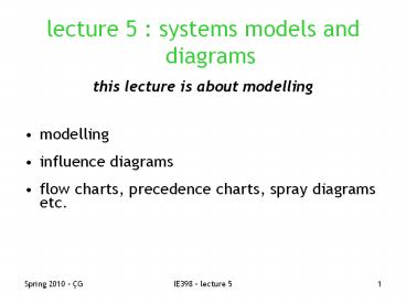 PPT – lecture 5 : systems models and diagrams PowerPoint presentation ...