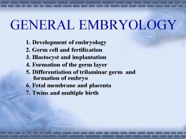 Embryology Definition