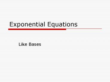 Exponential Equations presentation | free to download