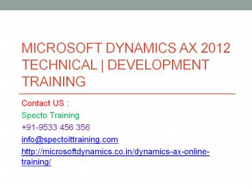 PPT – Microsoft Dynamics AX / Axapta technical Training USA UK DUBAI PowerPoint presentation ...