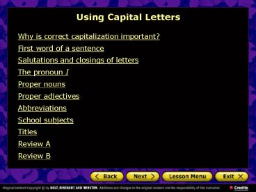 Using Capital Letters presentation | free to view