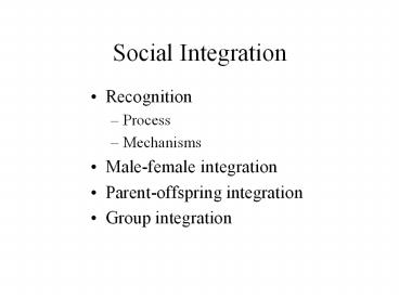 Social Integration presentation | free to download