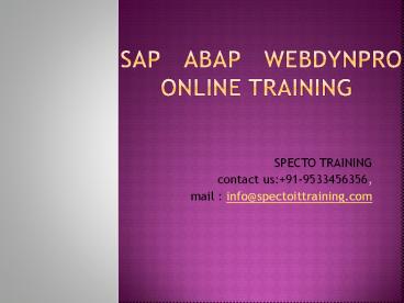 sap abap web dynpro presentation | free to download