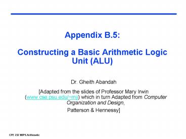 Appendix B.5: Constructing a Basic Arithmetic Logic Unit (ALU ...
