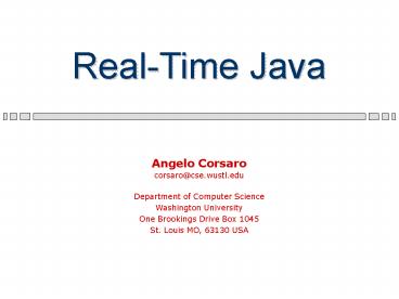 Real-Time Java presentation | free to download