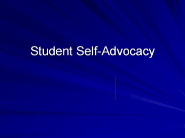 Student Self-Advocacy presentation | free to download