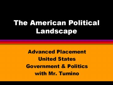 The American Political Landscape presentation | free to download