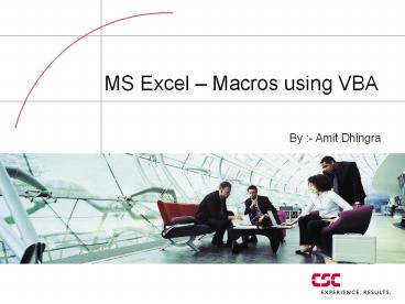 MS Excel presentation | free to download