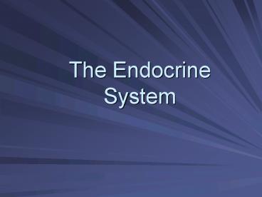 PPT – The Endocrine System PowerPoint presentation | free to download ...