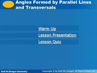 Angles Formed by Parallel Lines and Transversals presentation | free to ...