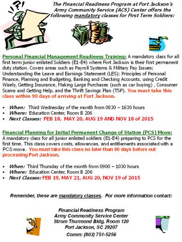 Personal Financial Management Readiness Training: A mandatory class for ...