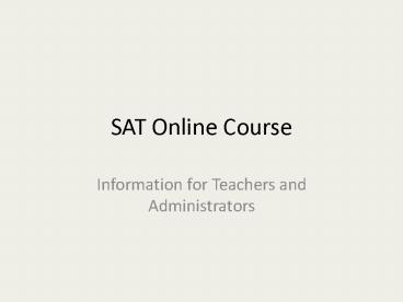 PPT – SAT Online Course PowerPoint presentation | free to download - id ...