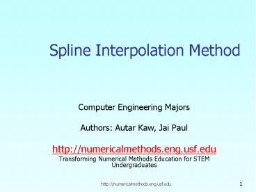 PPT – Spline Interpolation Method PowerPoint presentation | free to ...