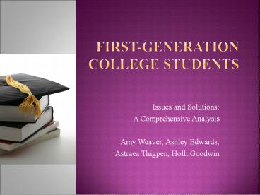 First-Generation College Students presentation | free to download