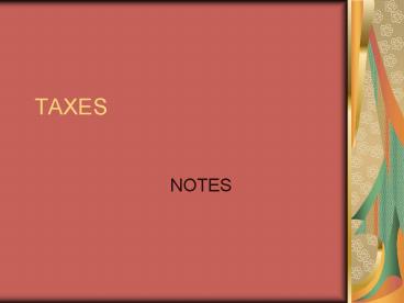 TAXES presentation | free to download