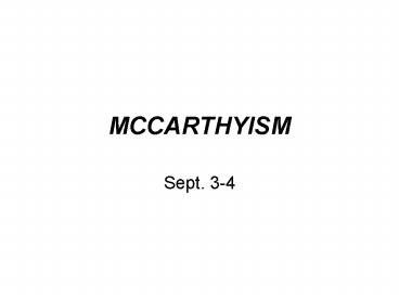 MCCARTHYISM presentation | free to view