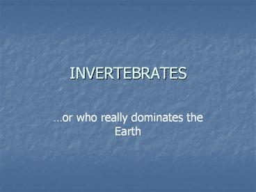 PPT – INVERTEBRATES PowerPoint presentation | free to download - id ...