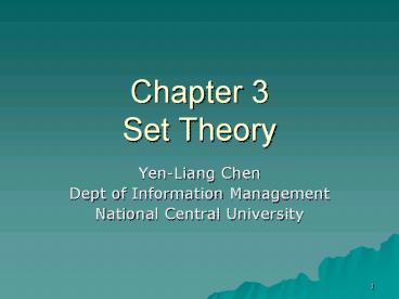 Chapter 3 Set Theory presentation | free to download