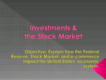 PPT – Investments PowerPoint presentation | free to download - id ...