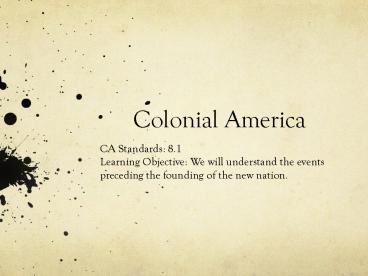 Colonial America presentation | free to view
