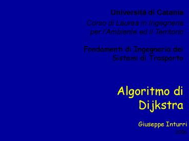 Algoritmo di Dijkstra presentation | free to view