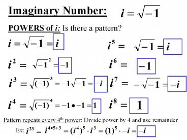 PPT – Imaginary Number: PowerPoint presentation | free to download - id ...