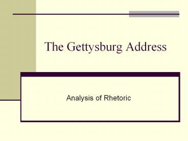 The Gettysburg Address presentation | free to download