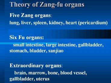 Theory of Zang-fu organs presentation | free to view