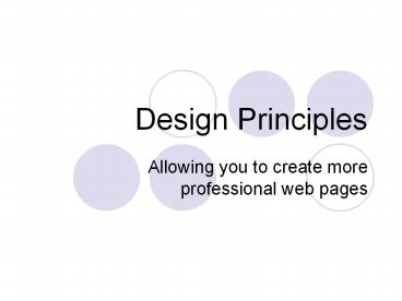 Design Principles presentation | free to view