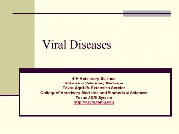Viral Diseases presentation | free to view