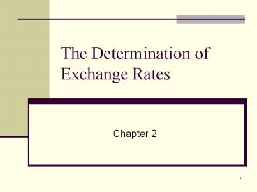 The Determination of Exchange Rates presentation | free to view