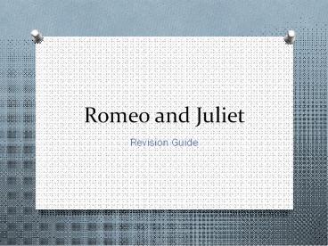 Romeo and Juliet presentation | free to download