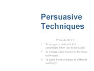 PPT – PERSUASIVE TECHNIQUES PowerPoint presentation | free to view - id ...