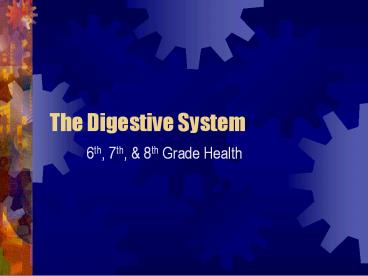 The Digestive System presentation | free to view