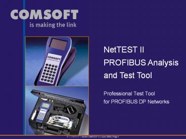 Professional Test Tool for PROFIBUS DP Networks presentation | free to ...