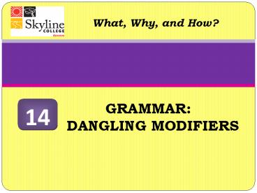 GRAMMAR: DANGLING MODIFIERS presentation | free to download