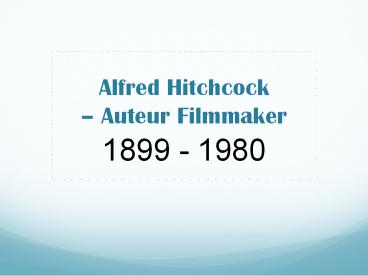 Alfred Hitchcock presentation | free to view