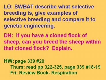 PPT – Selective Breeding PowerPoint presentation | free to view - id ...