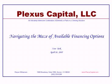 Plexus Capital, LLC presentation | free to download