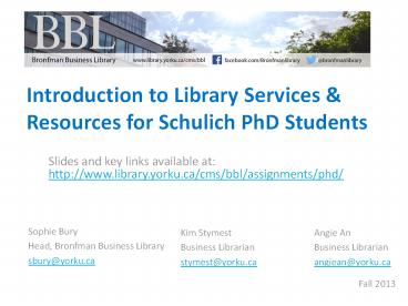 Introduction to Library Services presentation | free to download